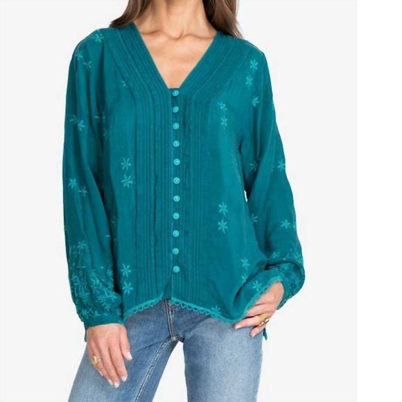 Johnny Was | Tops | Nwt Johnny Was Sunflower Darcy Blouse In Teal Mandala | Poshmark